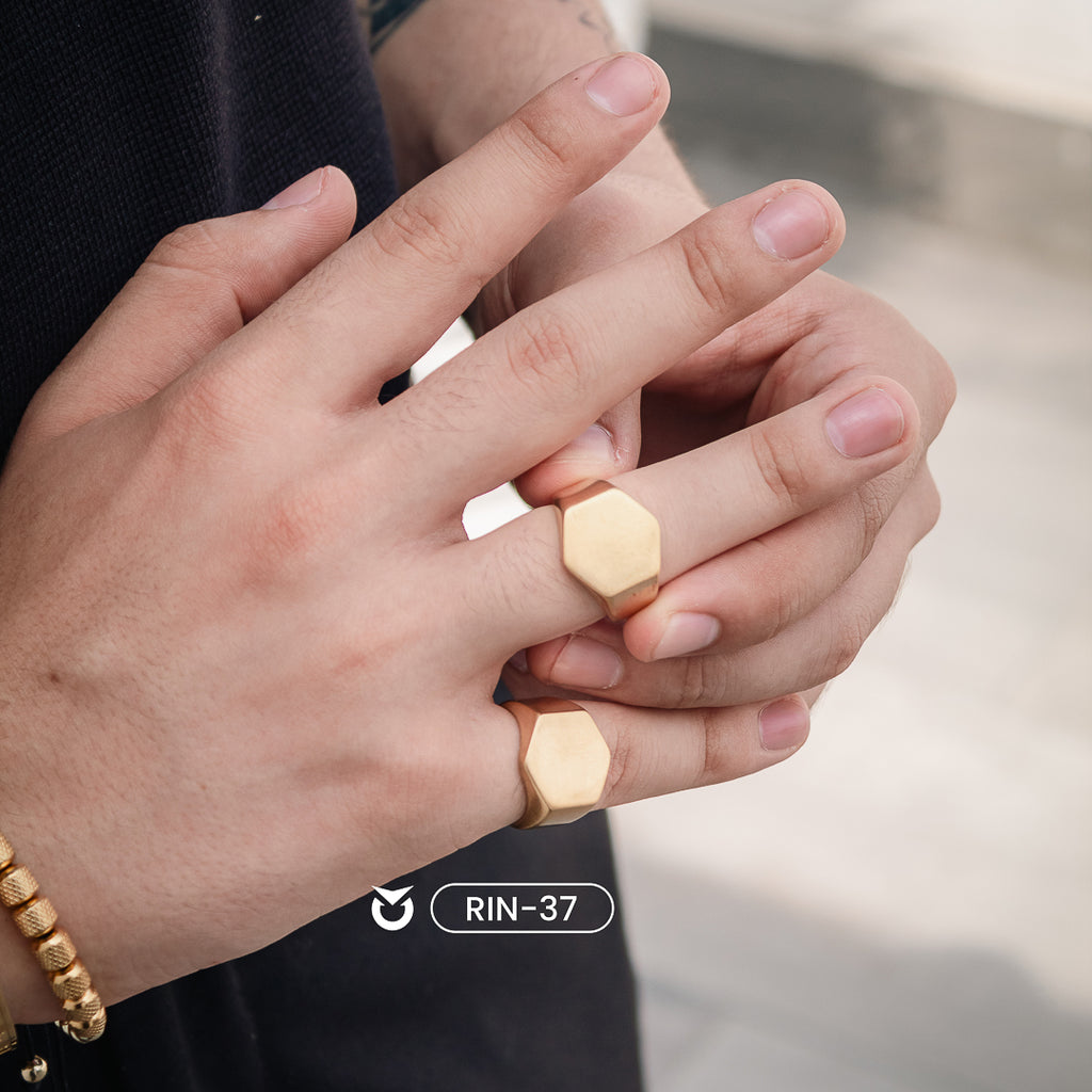 ANILLO HEX UNIK DORADO PLATEADO NEGRO | RIN-35 I RIN-36 I RIN-37