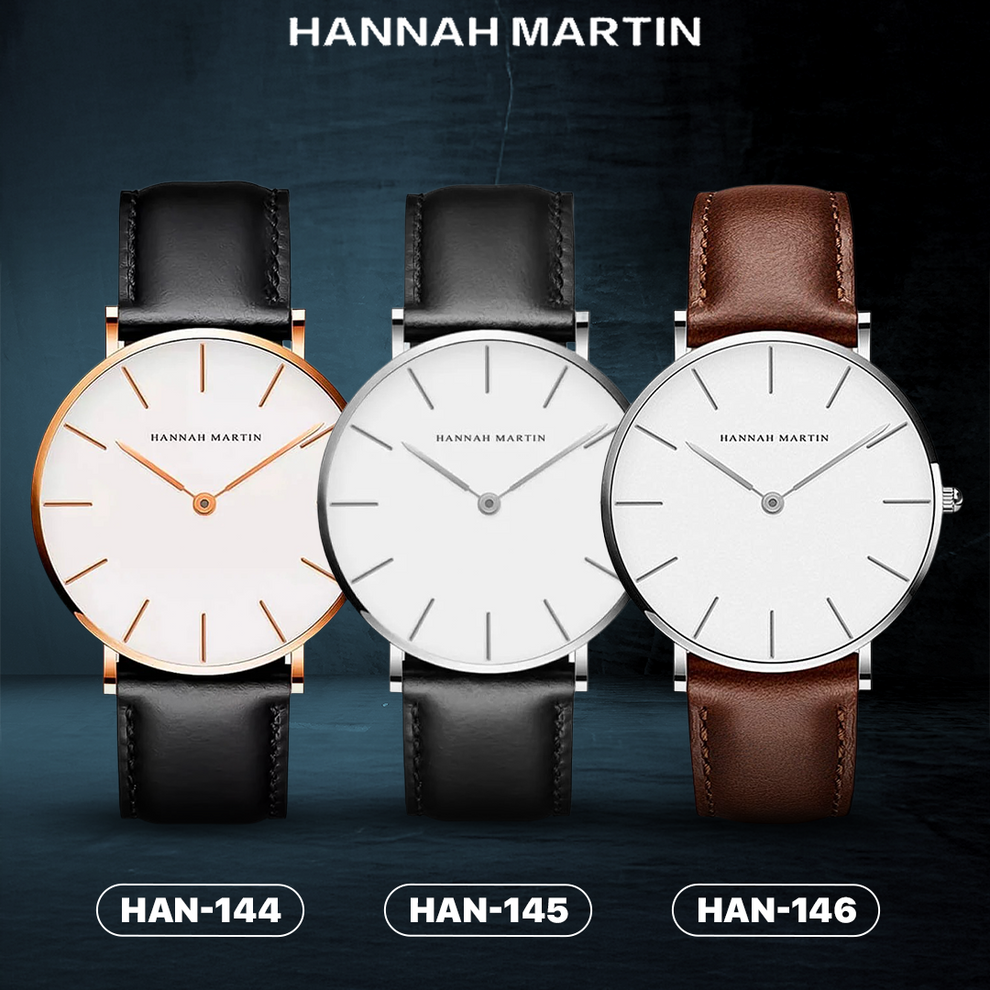RELOJ ORGINAL HANNAH MARTIN HM-CB01 - ELEGANTE Y CASUAL NEGRO/MARRON ...