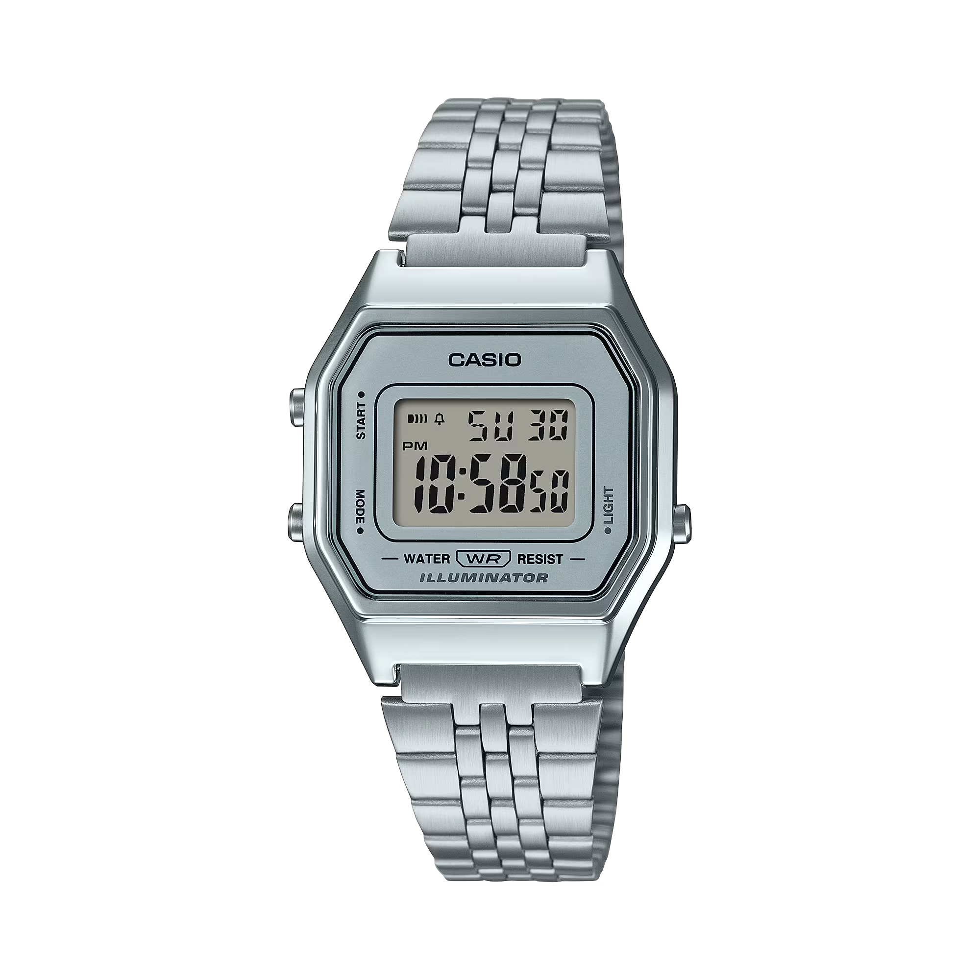 LA680W | RELOJ CASIO ORIGINAL DE ACERO PLATEADO | CAS-154 – CLOCK PERU