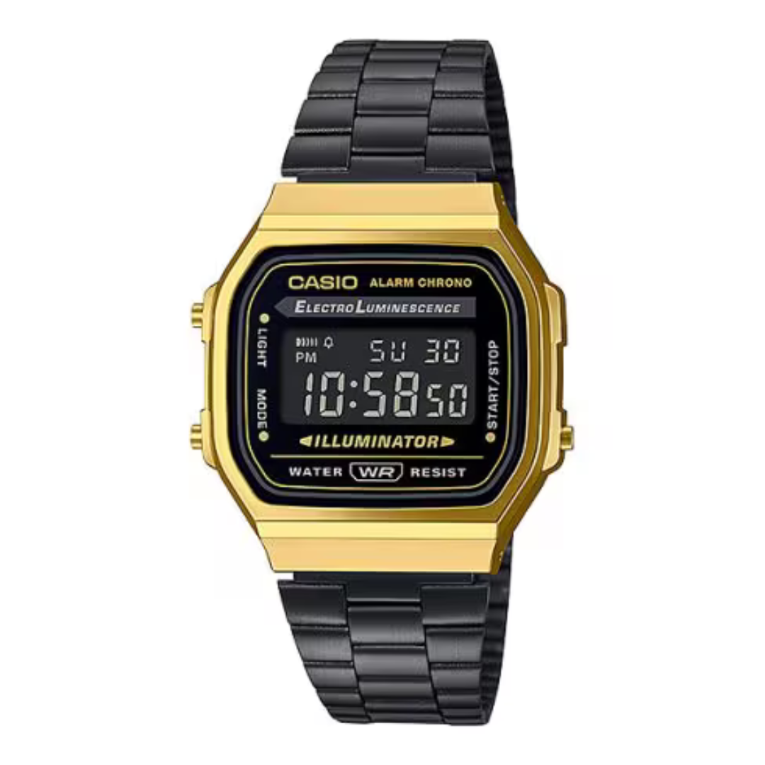 RELOJ CASIO ORIGINAL A168WEGB-1BDF UNISEX VINTAGE NEGRO | CAS-148 ...