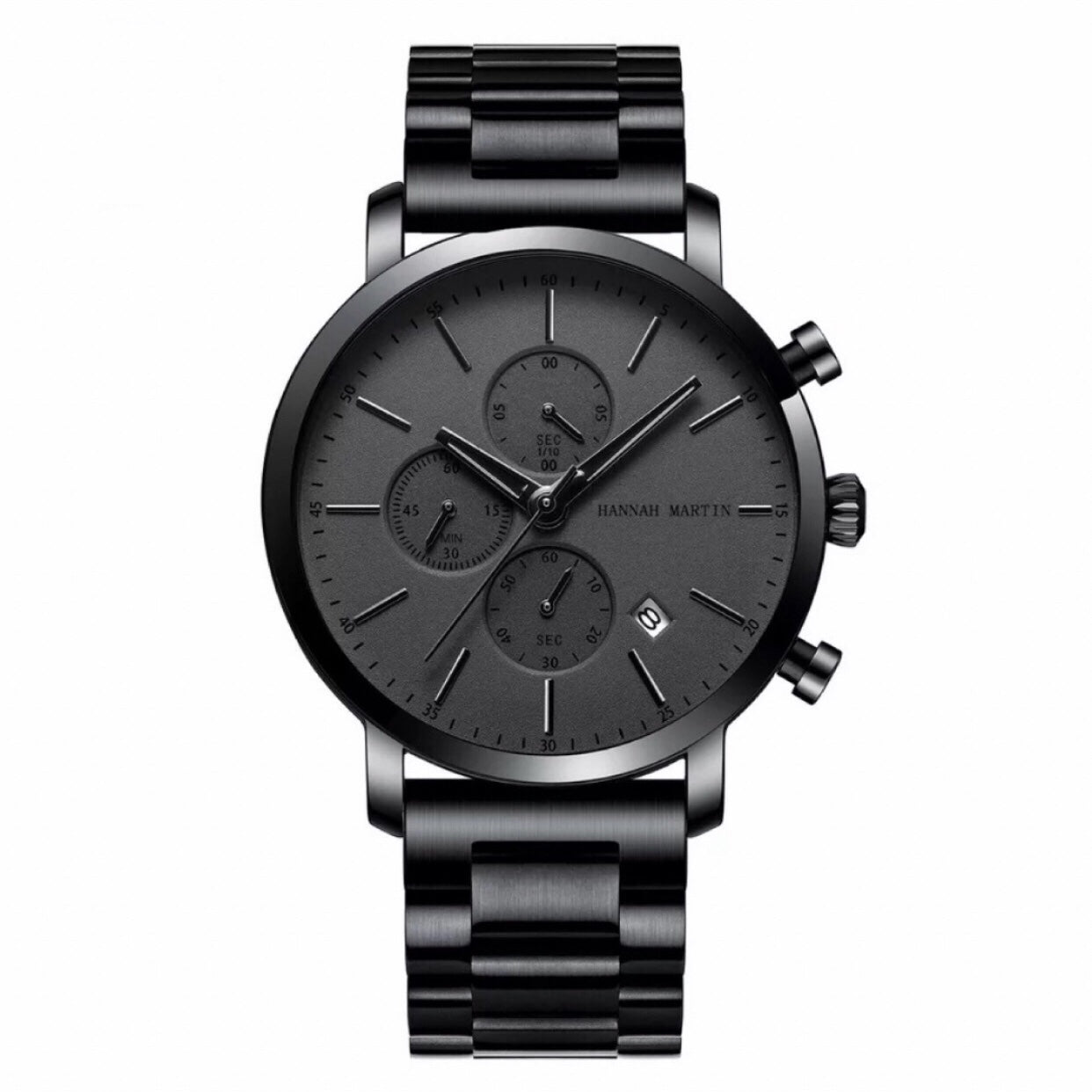RELOJ ORIGINAL HANNAH MARTIN - CASUAL Y ELEGANTE - NEGRO CON ESLABONES ...