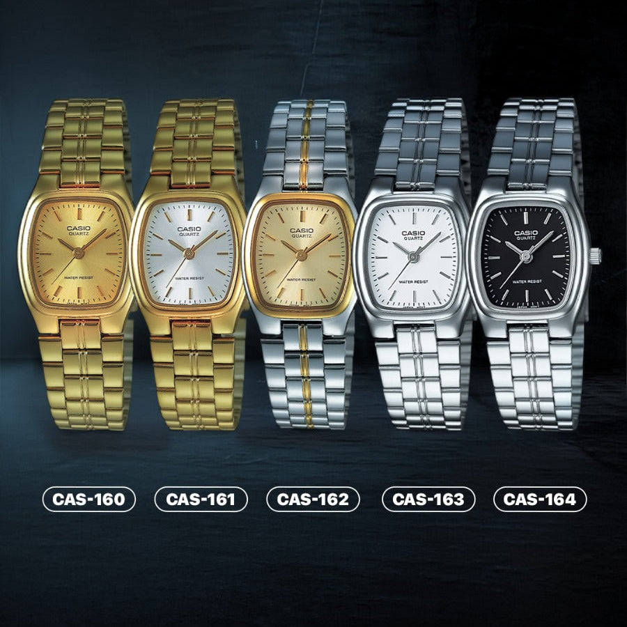 LTP-1169 | RELOJ CASIO ORIGINAL DE ACERO DORADO/PLATEADO – CLOCK PERU