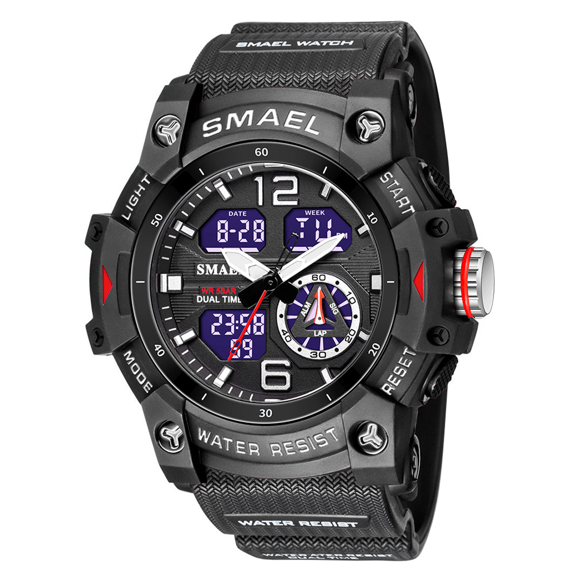 RELOJ ORIGINAL SMAEL - 8007 - DEPORTIVO - NEGRO Y VERDE | SMA-16 | SMA